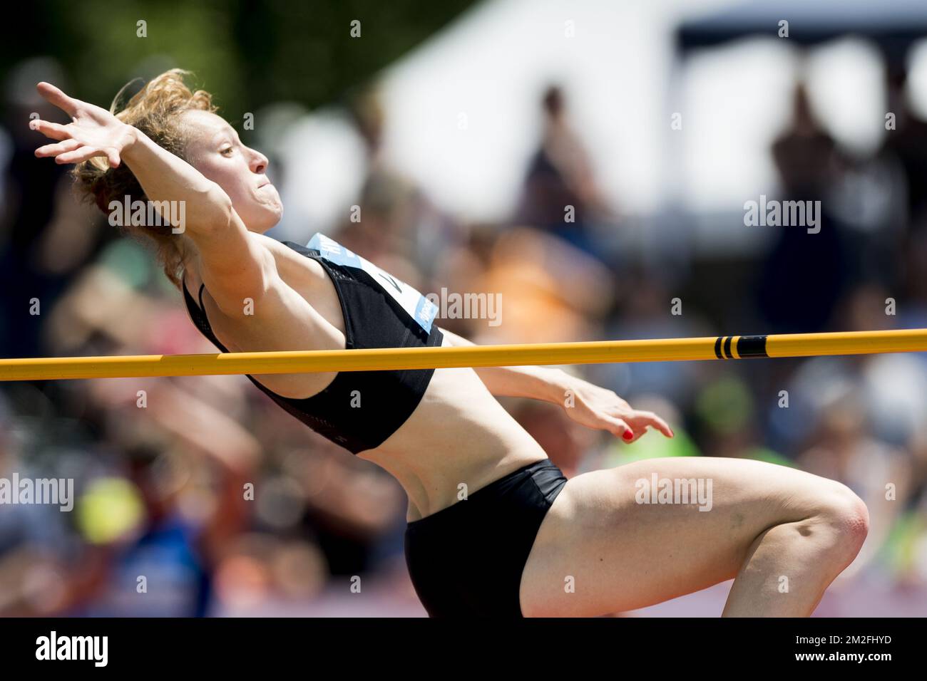 Belgian Noor Vidts pictured in action during the high jump event of the ...
