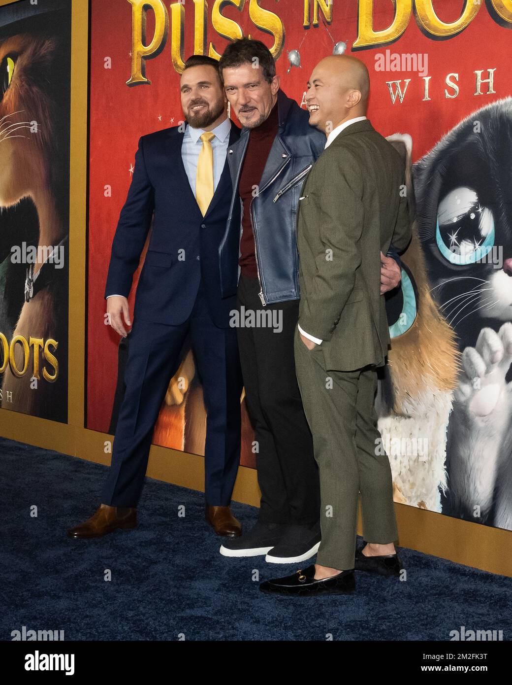 New York, USA. 13th Dec, 2022. (L-R) Joel Crawford, Antonio Banderas ...