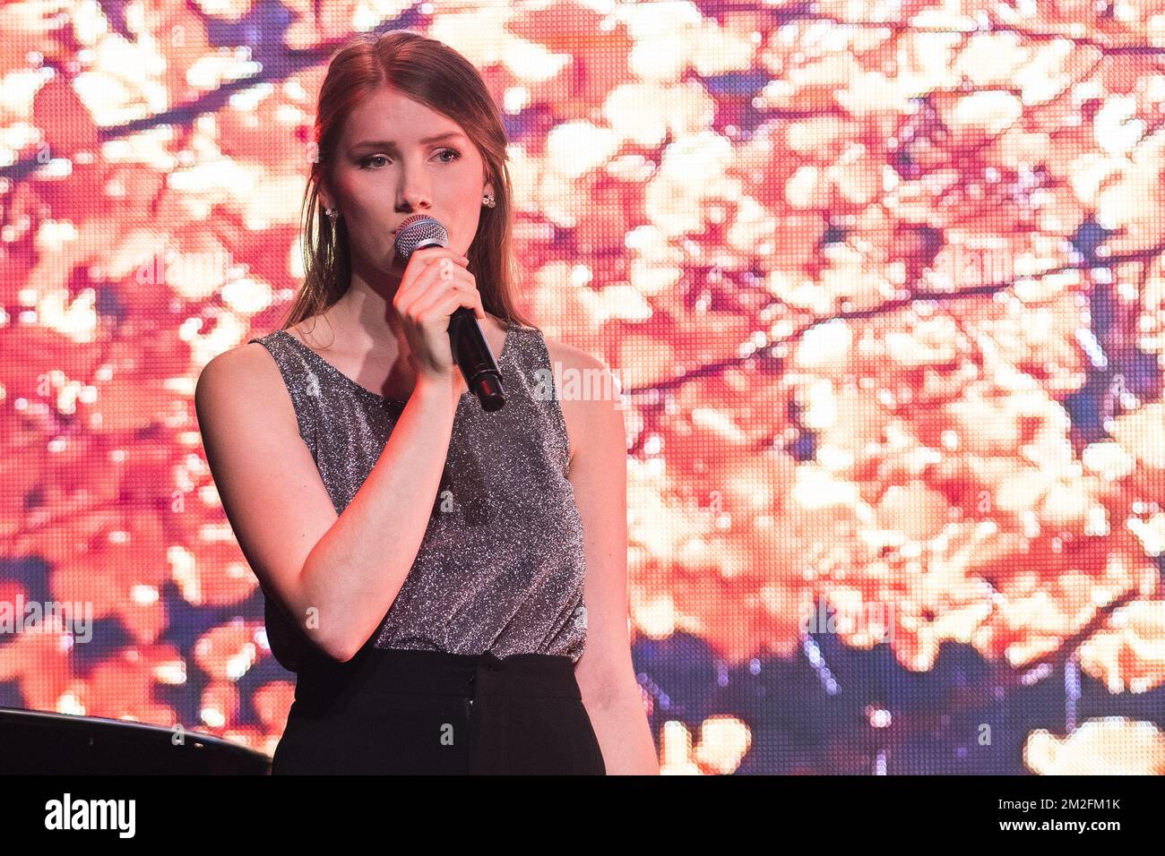 Blanche performs on stage at the concert with winners of the 15th ...