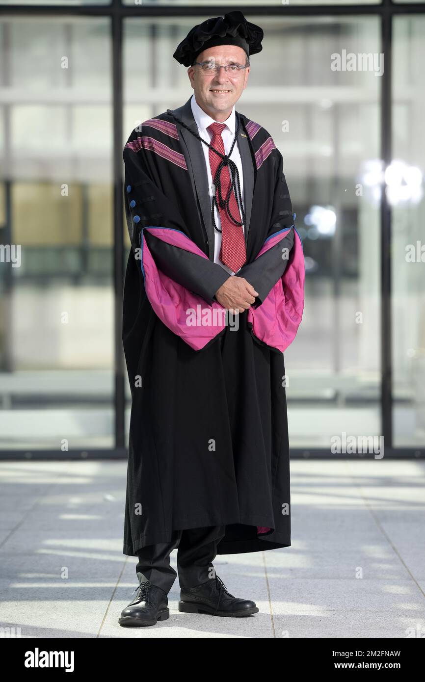 Luc De Schepper, rector of the UHasselt university poses for the ...