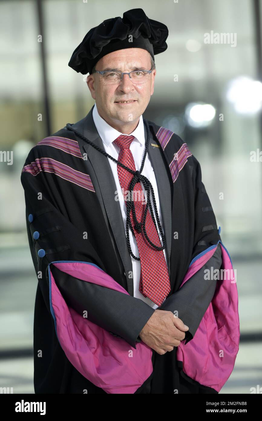 Luc De Schepper, rector of the UHasselt university poses for the ...