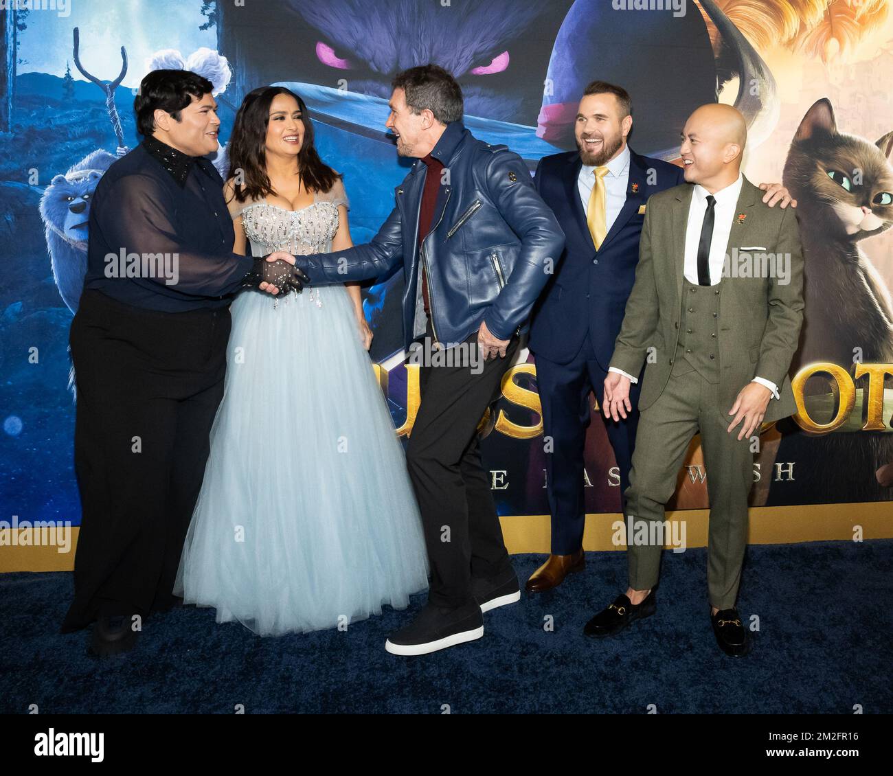 New York, USA. 13th Dec, 2022. (L-R) Harvey Guillén, Salma Hayek ...