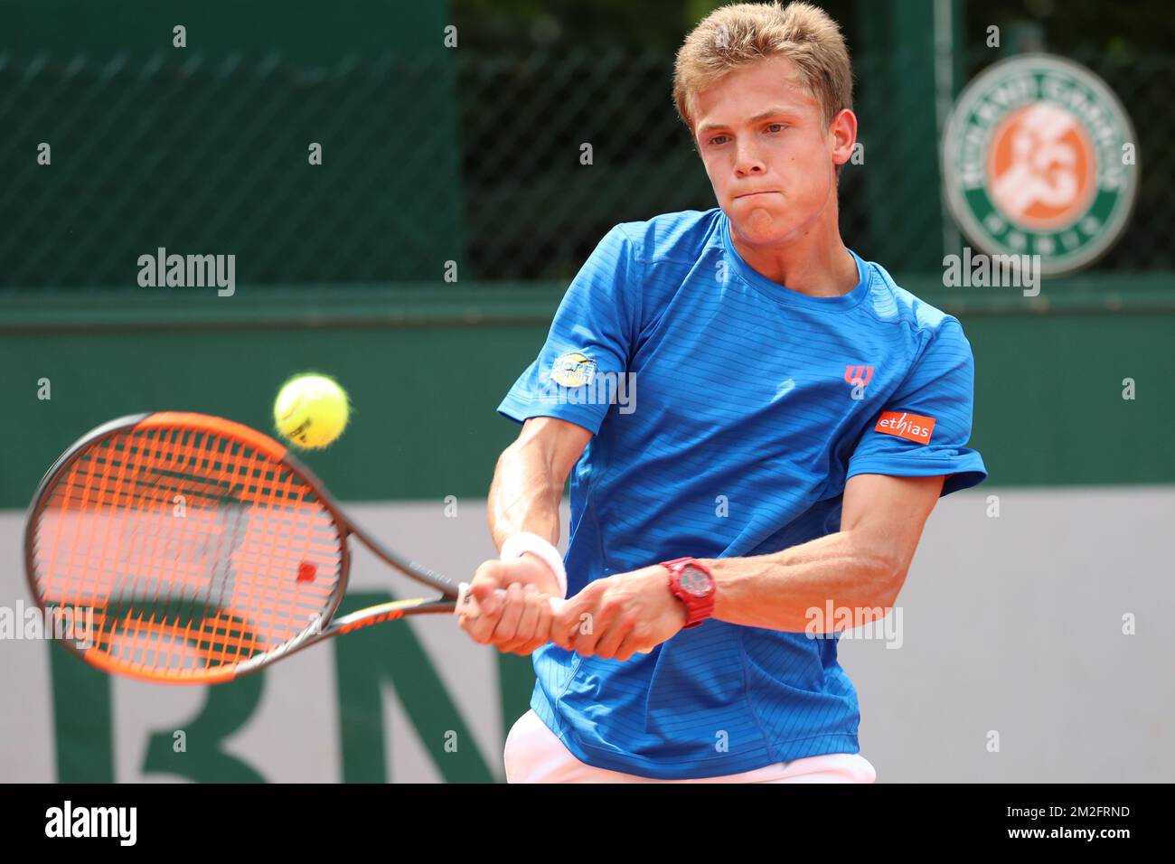 Belgian Arnaud Bovy pictured in action during the match between Belgian ...