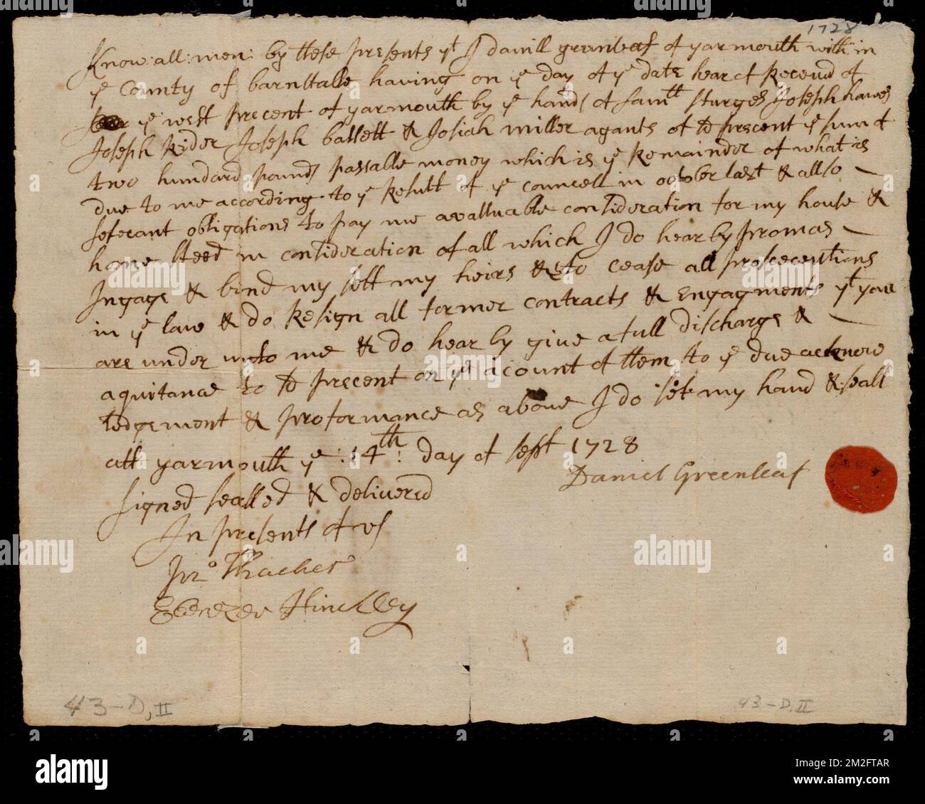 Deed of property in Yarmouth sold to Samuel Sturges, Joseph Hawes ...