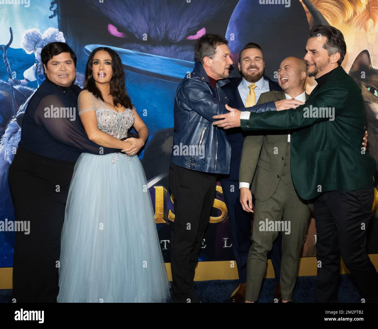 New York, USA. 13th Dec, 2022. (L-R) Harvey Guillén, Salma Hayek ...