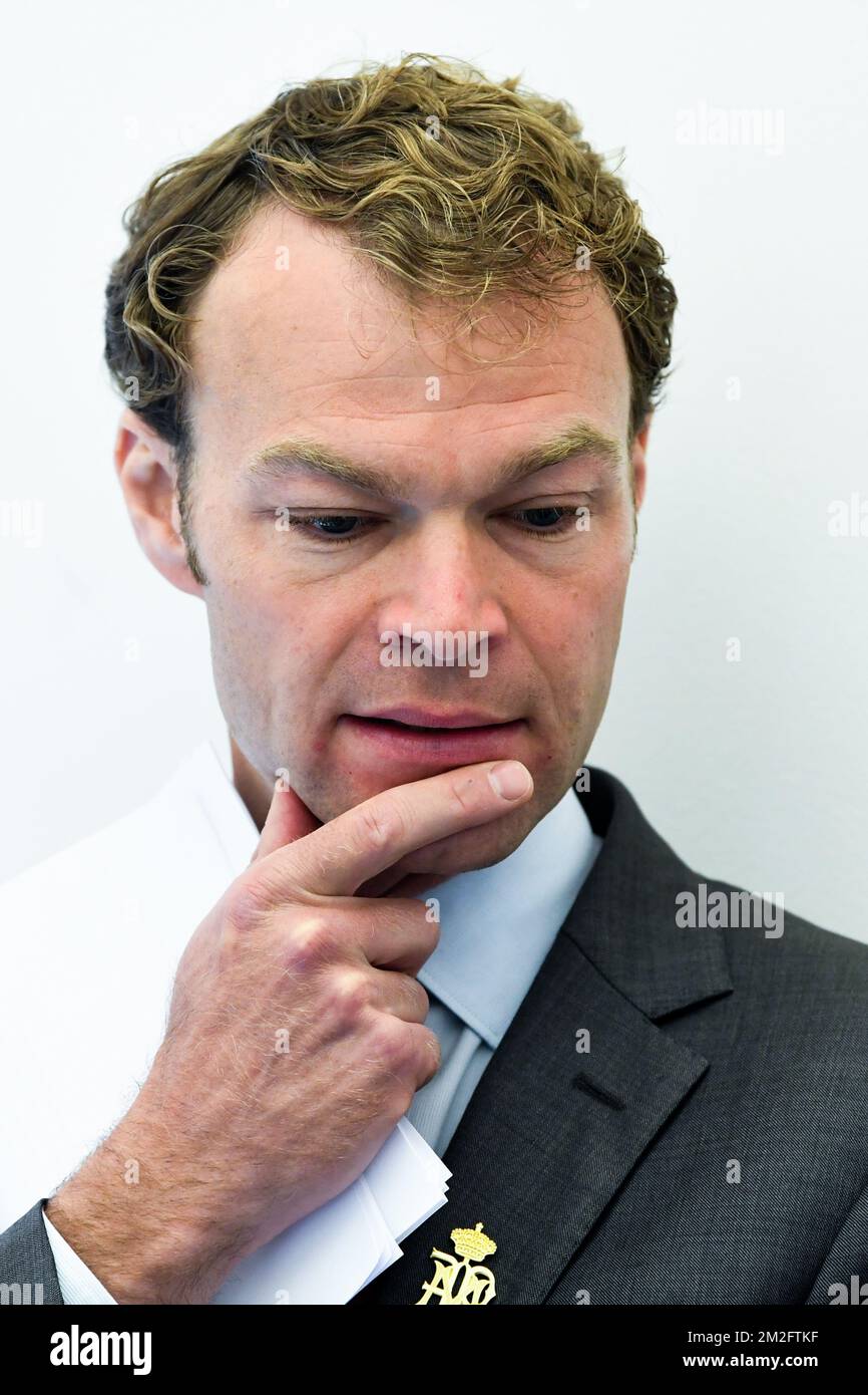 Royal Palace spokesman Francis Sobry pictured during a meeting between ...