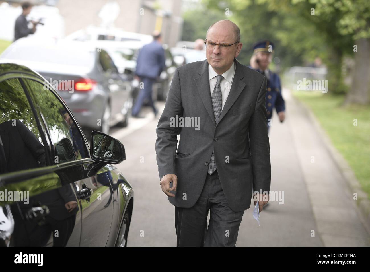 Minister of Justice Koen Geens pictured during the funeral ceremony of ...
