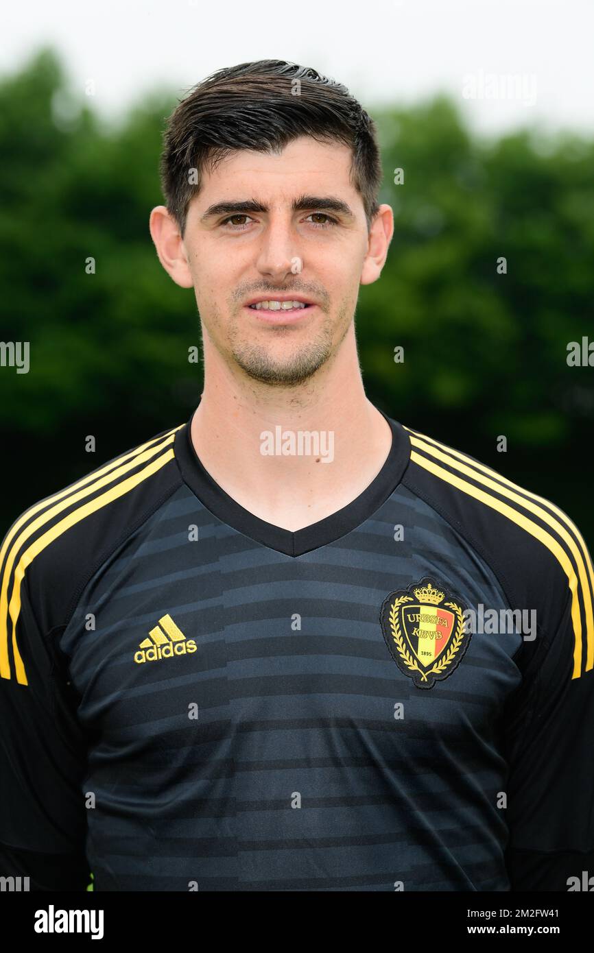 Belgium's goalkeeper Thibaut Courtois poses for the photographer during ...