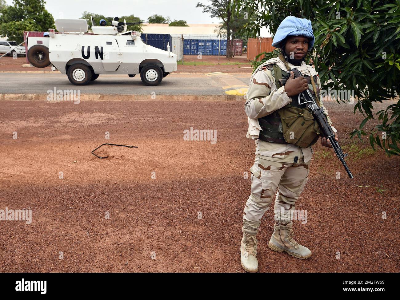 Illustration picture shows a soldier watching in the MOB Minusma kamp ...