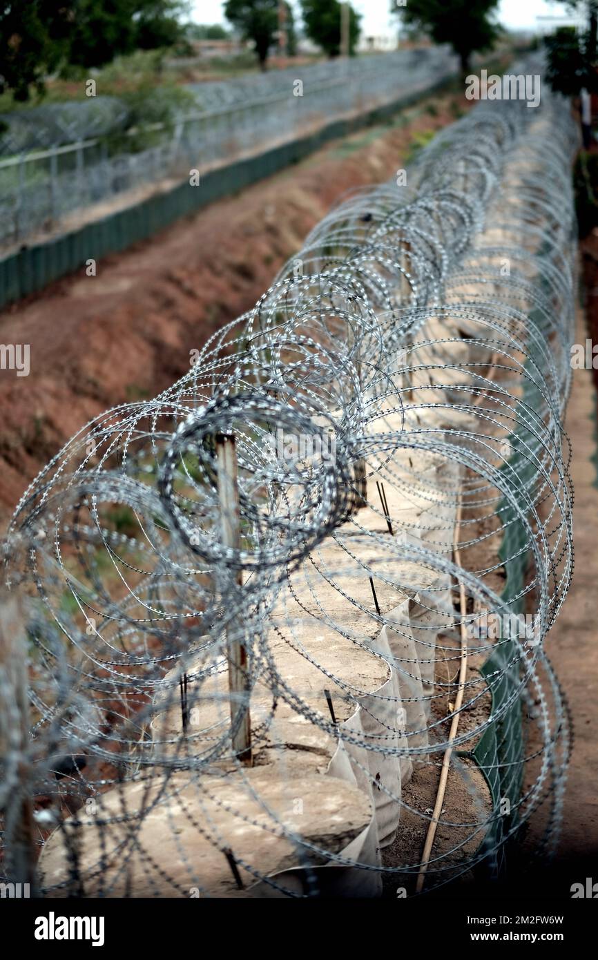 Illustration picture shows a soldier watching in the MOB Minusma kamp ...
