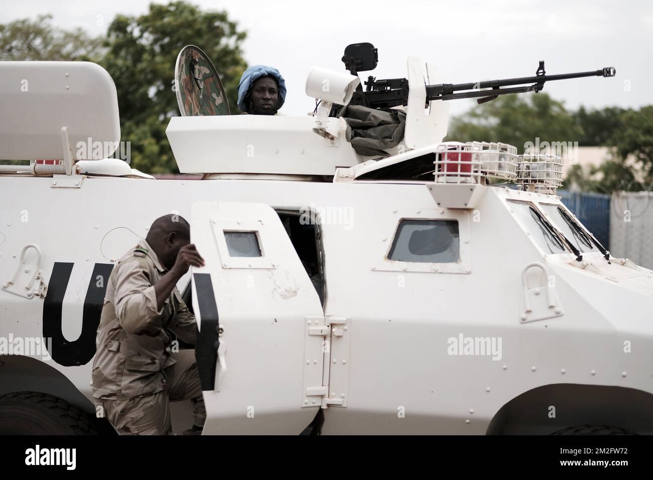 Illustration picture shows a soldier watching in the MOB Minusma kamp ...