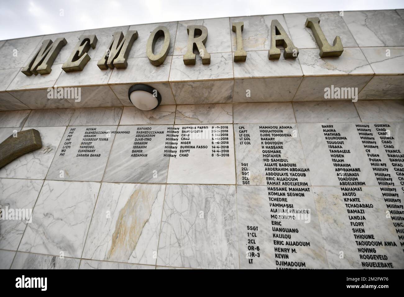 Illustration picture shows the Minusma Memorial of victims during a ...