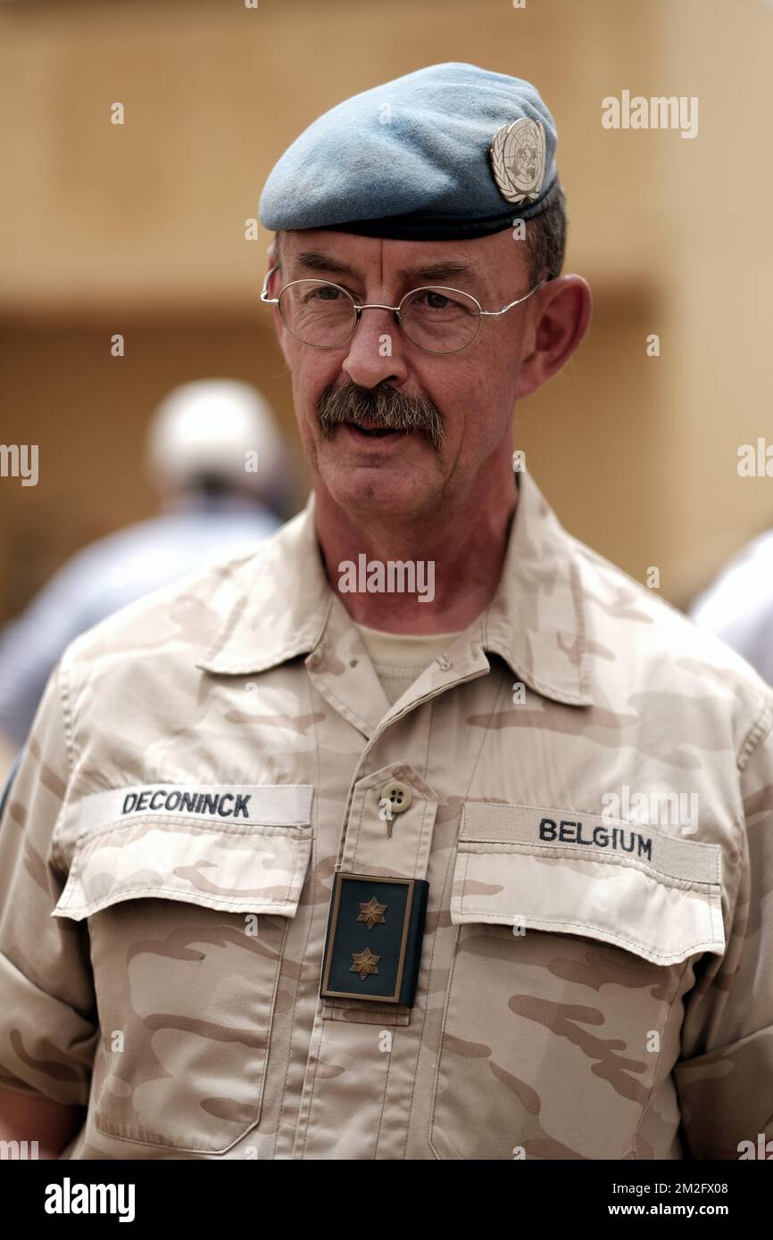 MINUSMA Force Commander Jean-Paul Deconinck pictured during a visit to ...