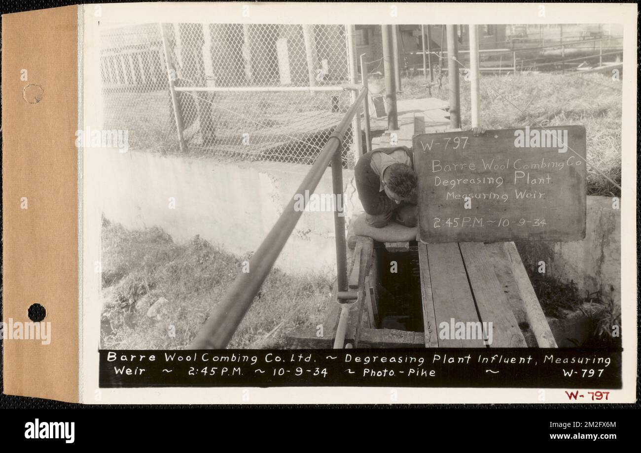 Degreasing Plant influent, measuring weir, Barre Wool Combing Co ...