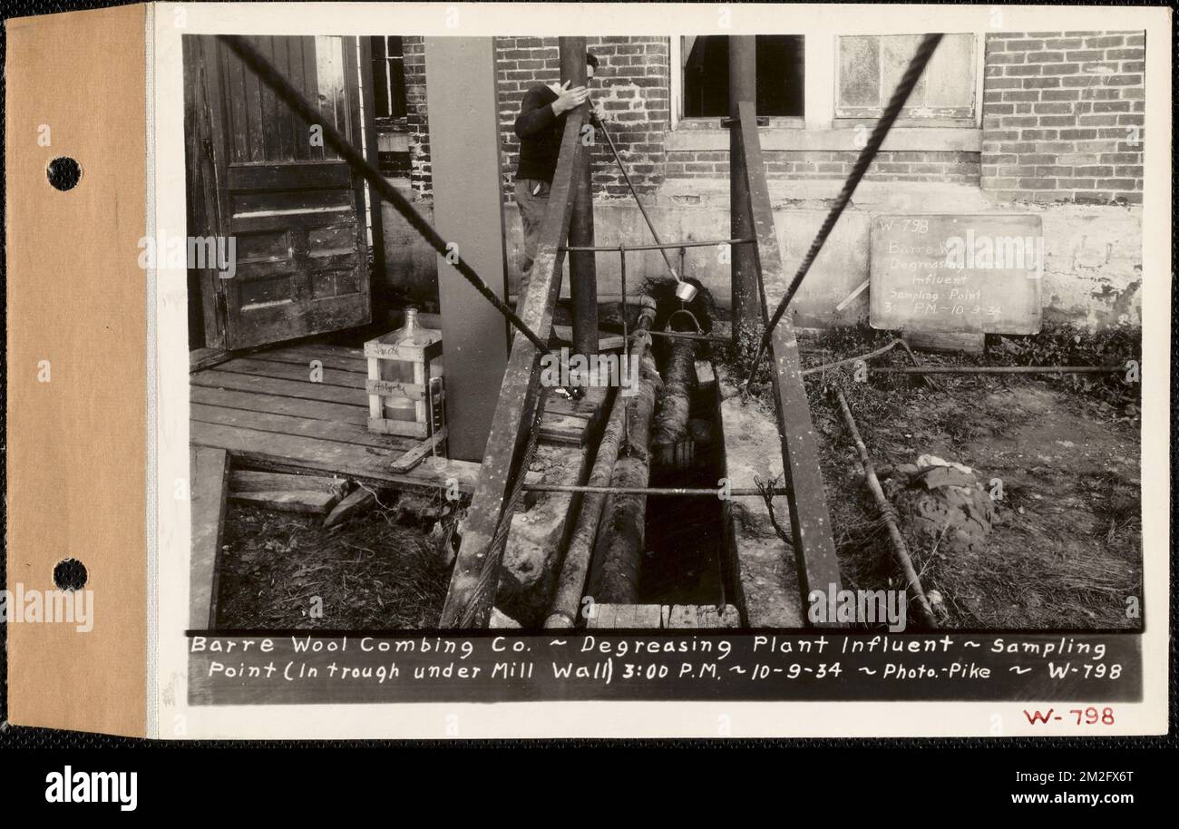 Degreasing Plant influent, sampling Point (in trough under mill wall ...