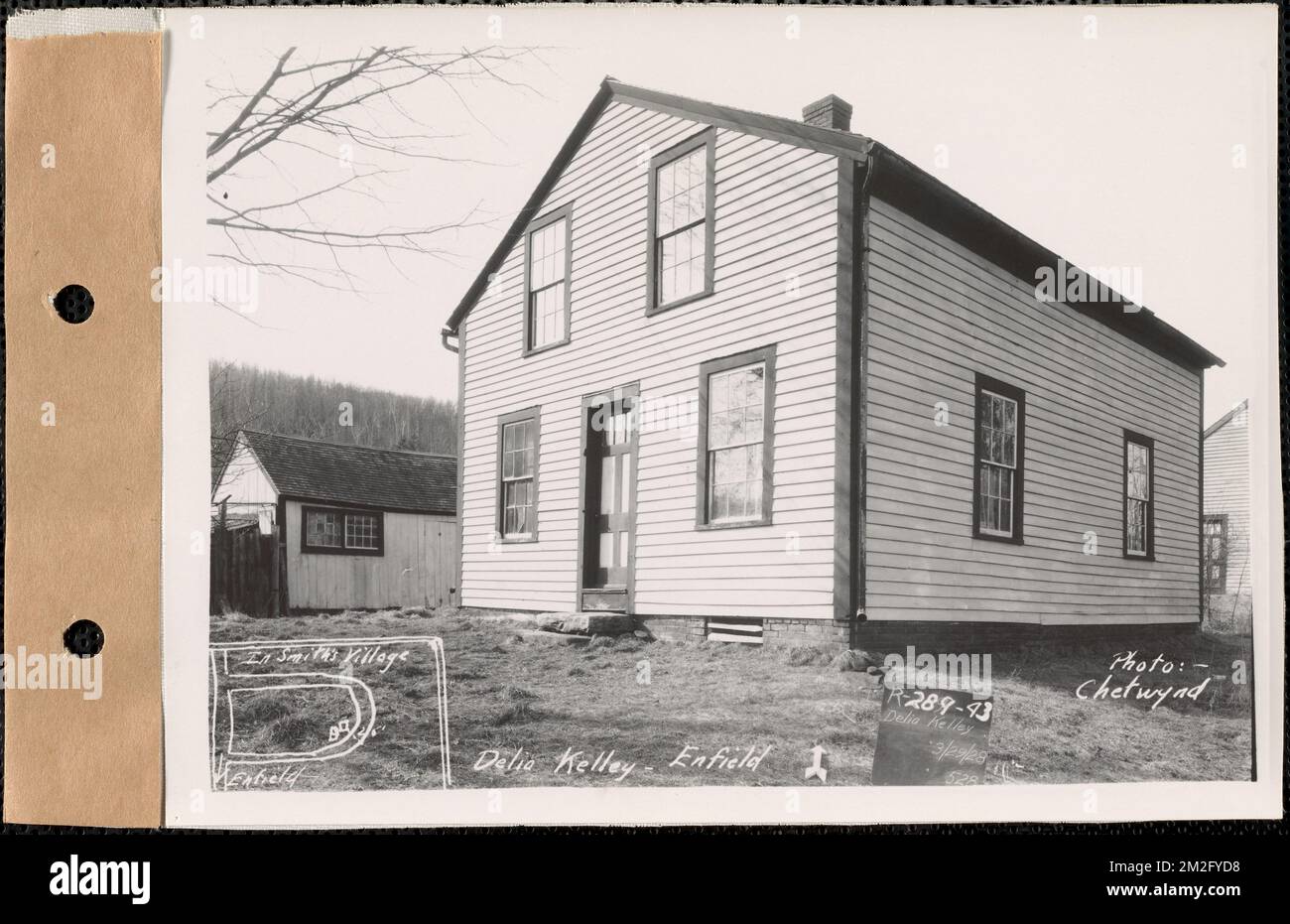 Delia Kelley, house, shed, Smith's Village, Enfield, Mass., Mar. 29 ...