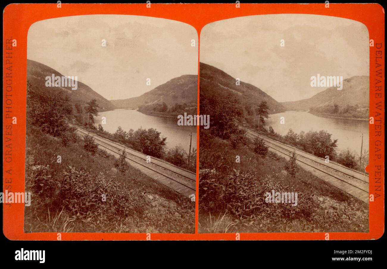 Delaware Water Gap , Mountains, Railroad tracks, Rivers Stock Photo - Alamy