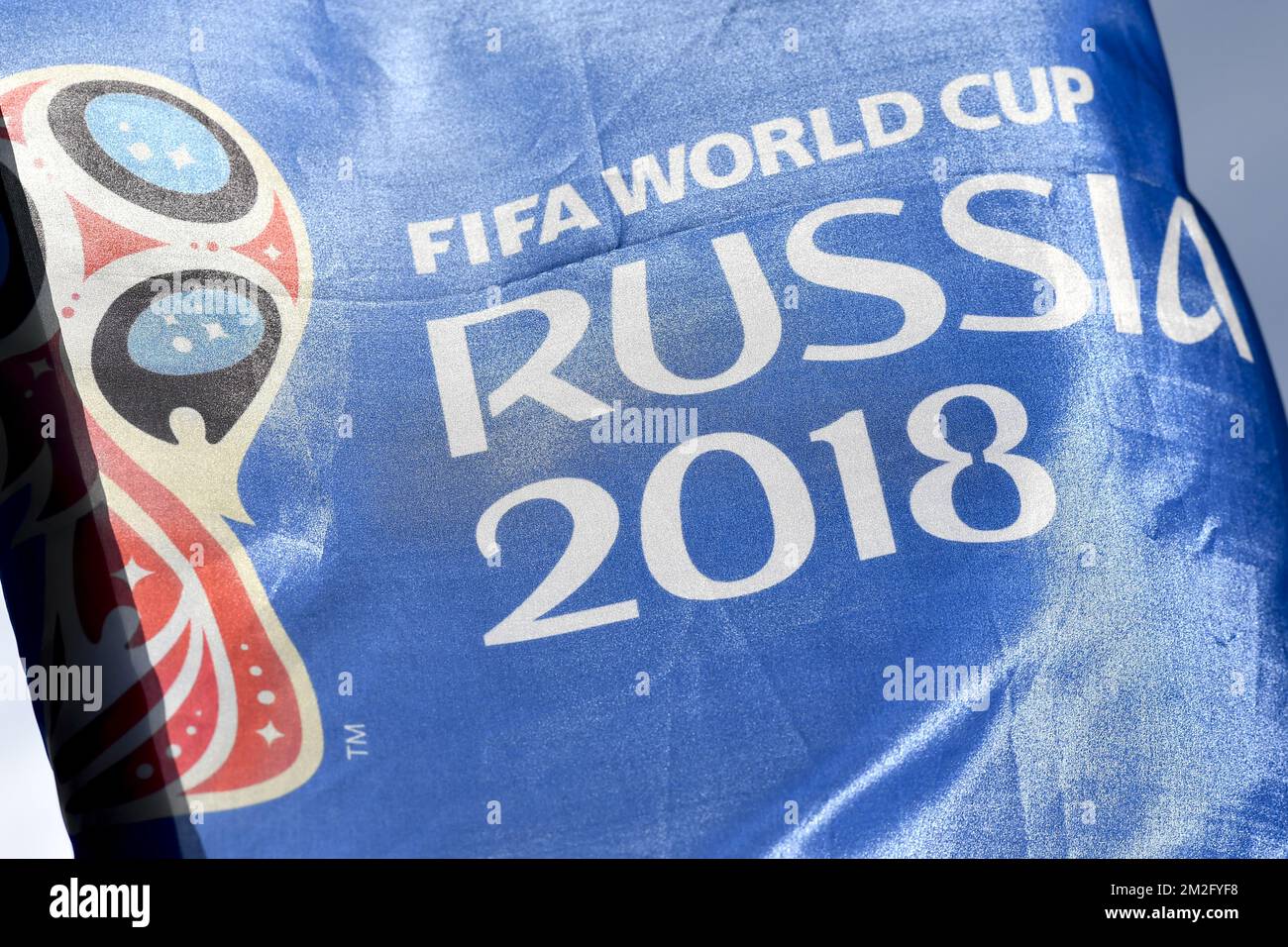 Illustration Picture Shows A Flag And Logo Of The Fifa World Cup Russia 2018 Ahead Of The Start