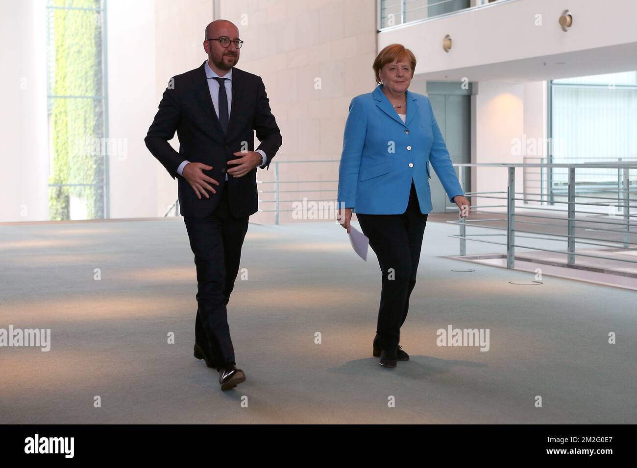 Belgian Prime Minister Charles Michel and Chancellor of Germany Angela ...