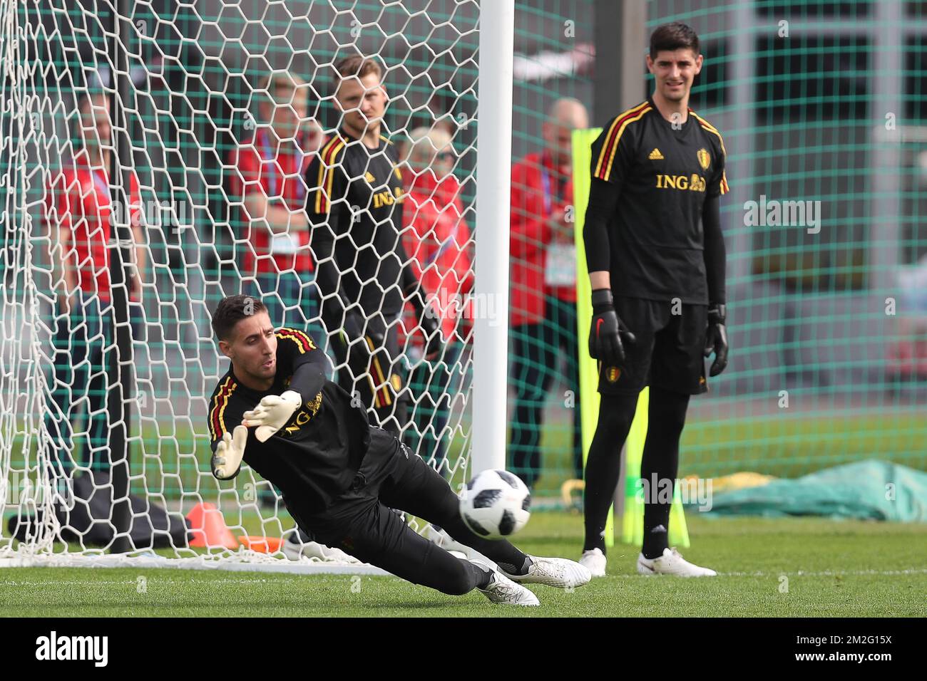 Belgium's goalkeeper Koen Casteels and Belgium's goalkeeper Thibaut ...