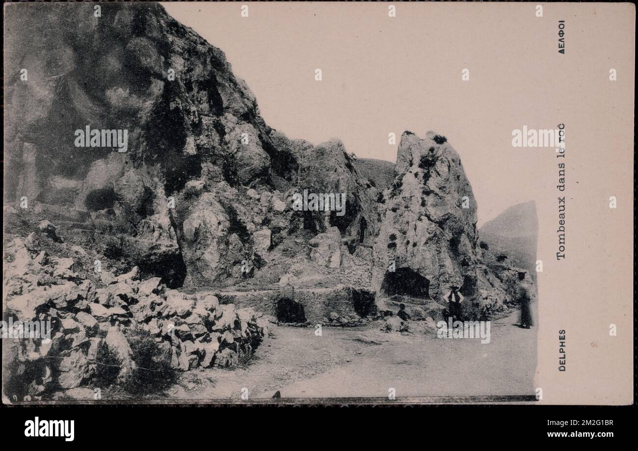 Delphes. Tombeaux dans le roc. Δελφοι , Tombs & sepulchral monuments ...