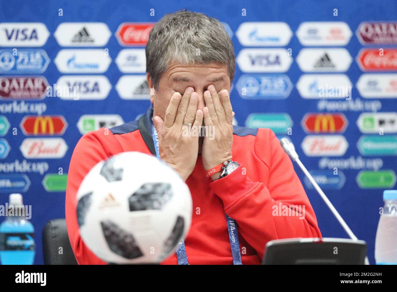 Panama's Head Coach Hernan Gomez pictured during a press conference of ...