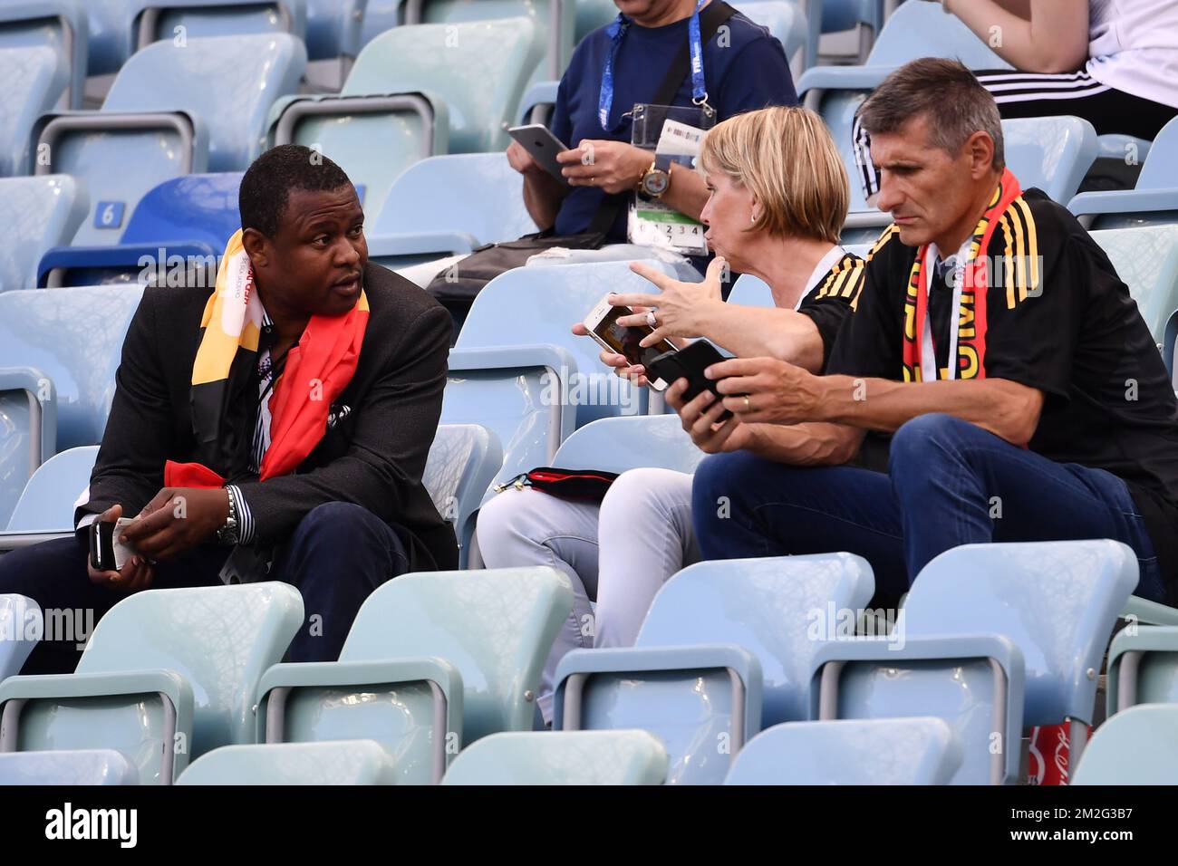 Belgium's goalkeeper Thibaut Courtois' parents Gitte and Thierry ...