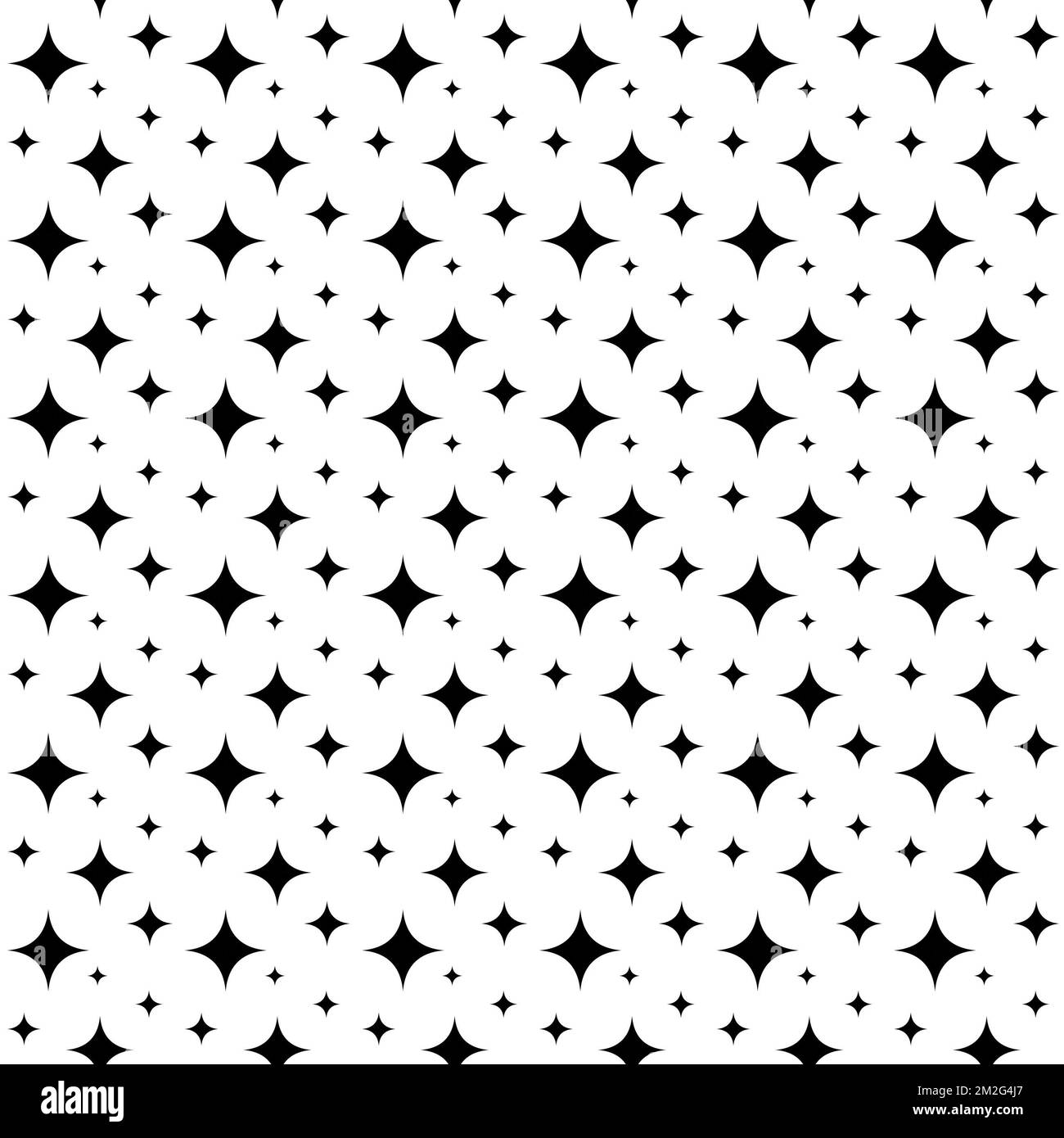 Seamless pattern of black star shapes on white background. Abstract ...