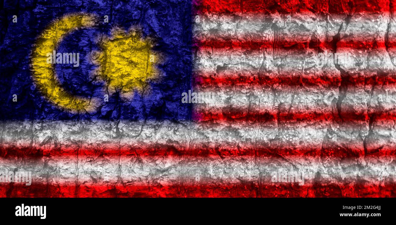 malaysian flag texture as background Stock Photo - Alamy
