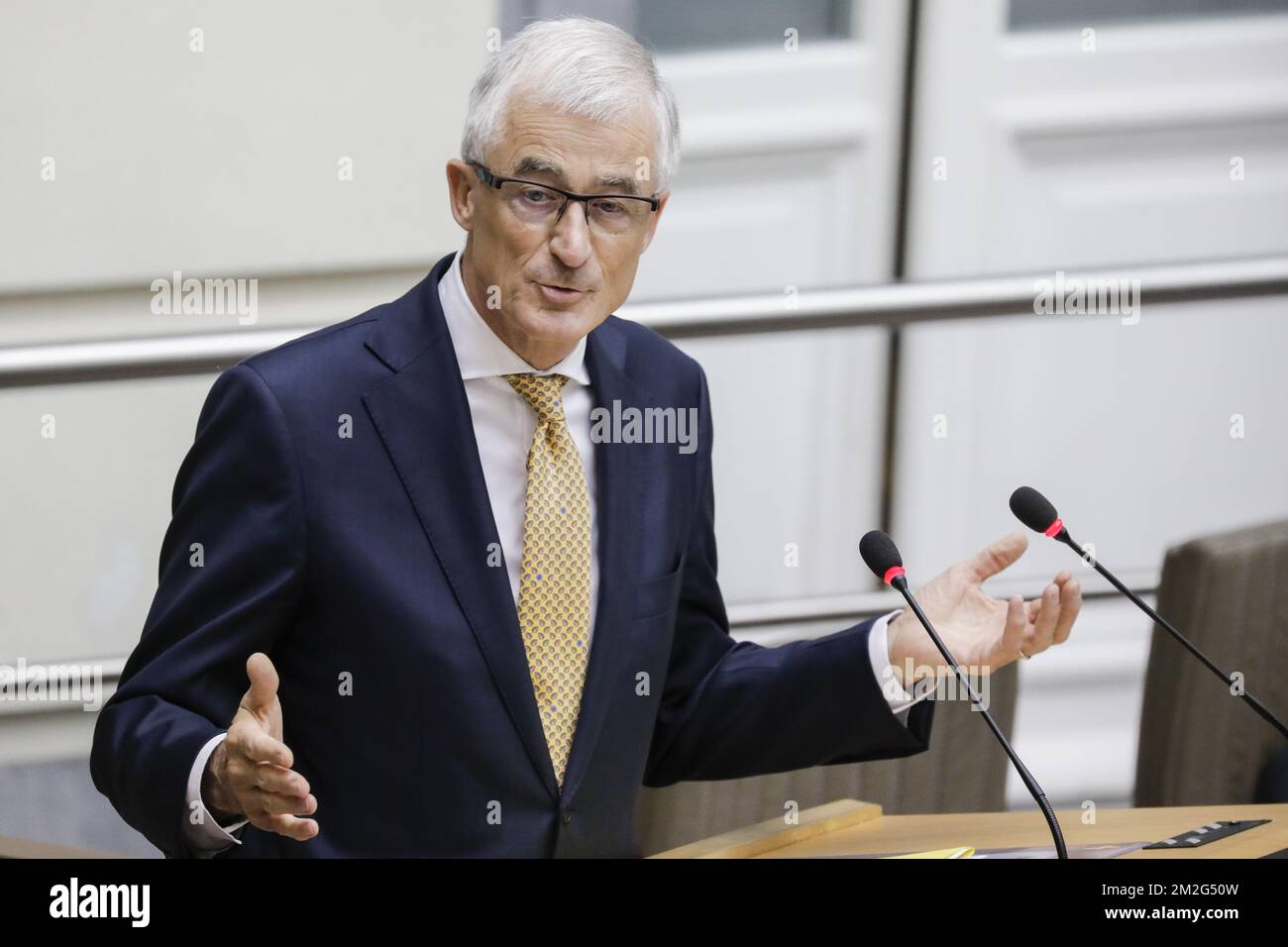Flemish Minister-President Geert Bourgeois pictured during a plenary ...