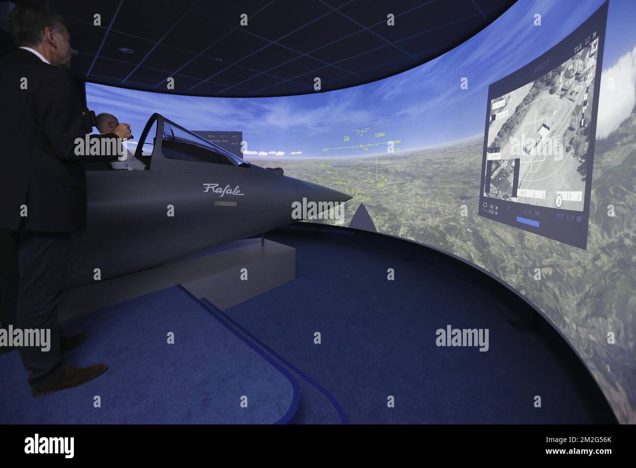 Illustration picture shows a Rafale fighter jet flight simulator ...