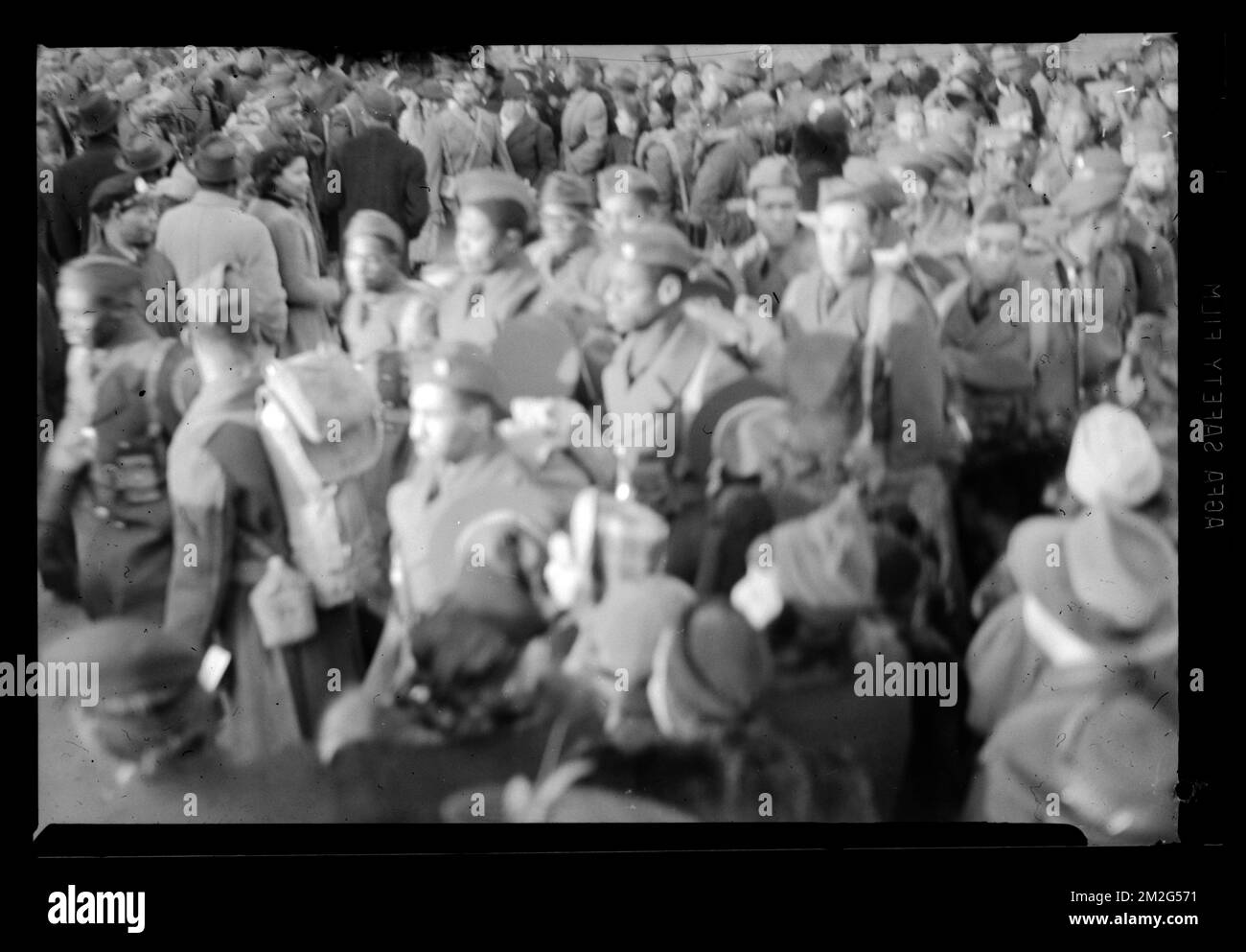 Departure 372nd Infantry , Soldiers, Crowds, United States. Army ...