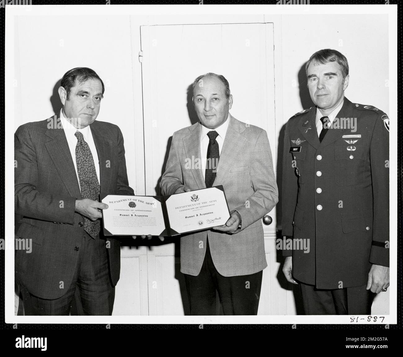 Department of the Army, Certificate of Appreciation to Samuel J ...