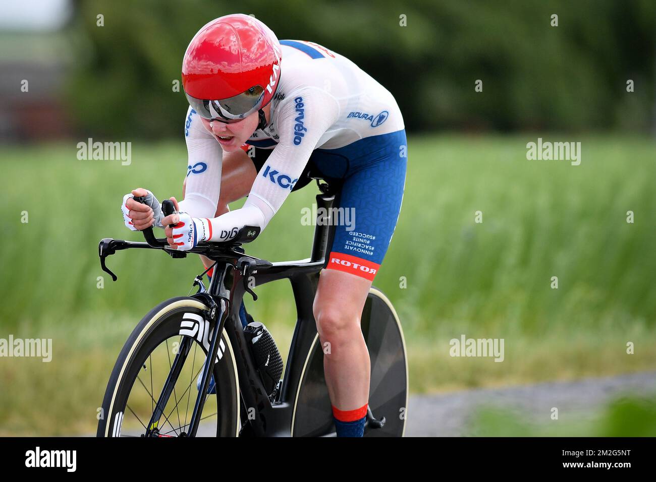 Belgian Ann-Sophie Duyck pictured in action during the women's elite ...
