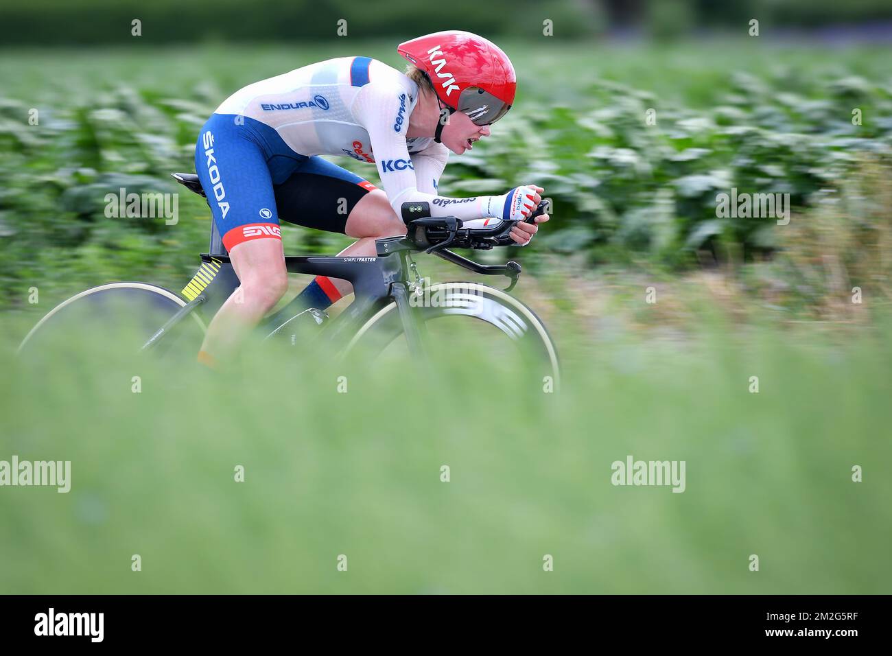 Belgian Ann-Sophie Duyck pictured in action during the women's elite ...