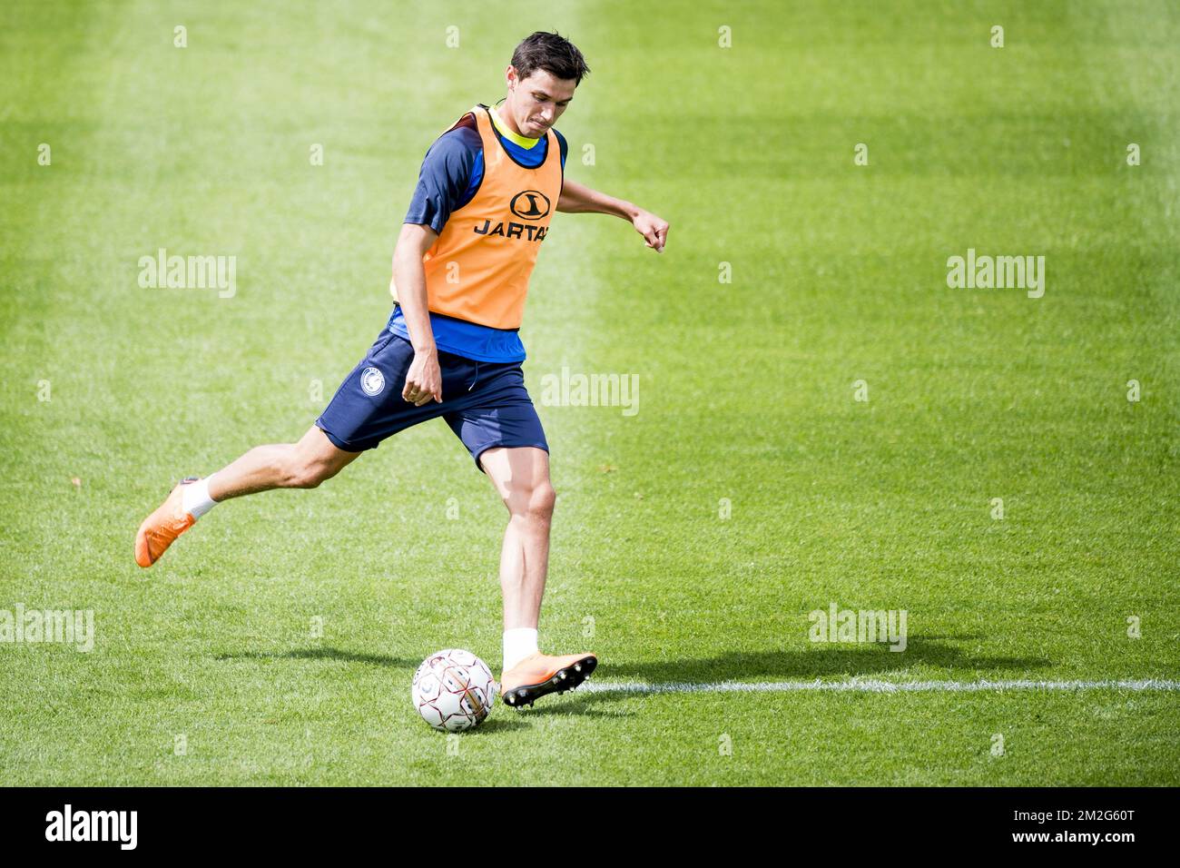 Gent's Roman Yaremchuk pictured in action during a training session of ...