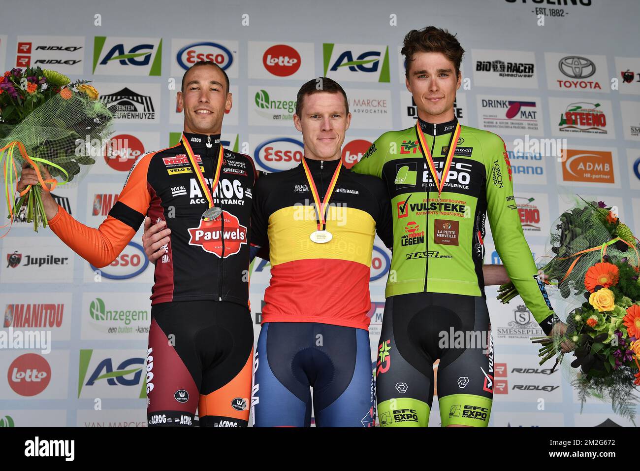 Belgian Elen Sander, Belgian Benjamin Verraes and Belgian Julien van ...
