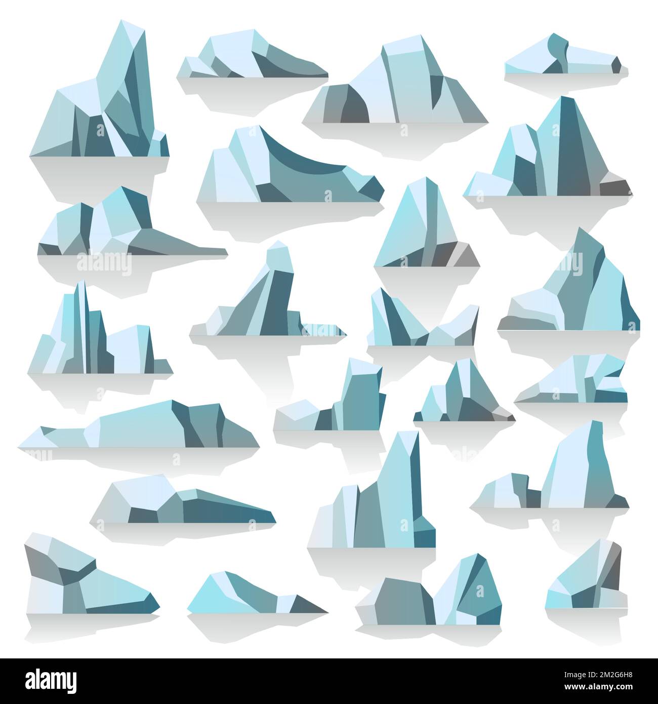 Iceberg with reflection or shade, icy peaks vector Stock Vector Image ...