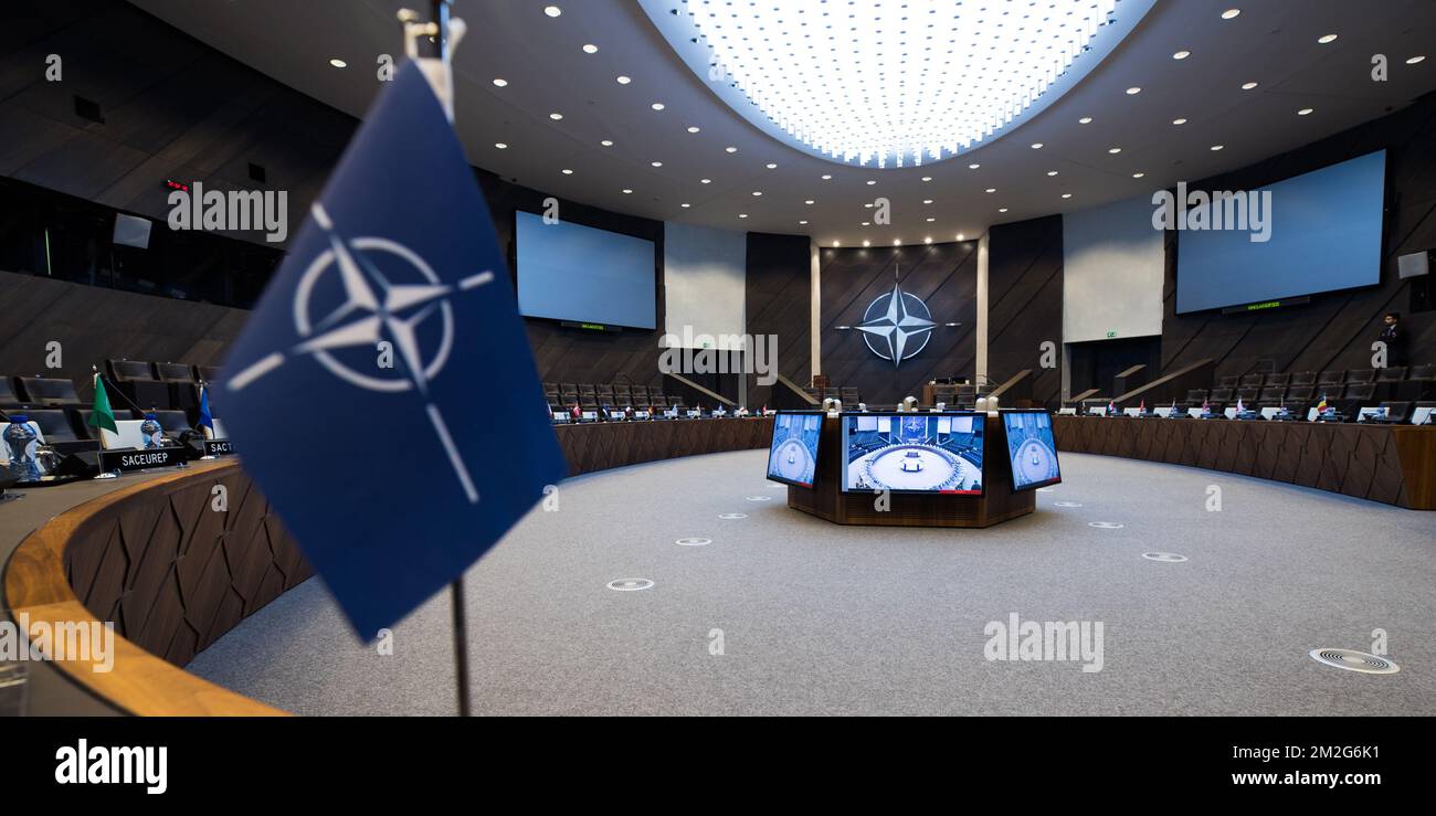 Illustration of NATO headquarters taken after a meeting between Belgian ...
