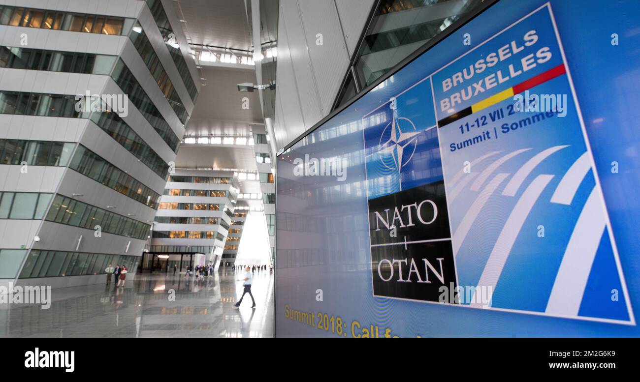 Illustration of NATO headquarters taken after a meeting between Belgian ...