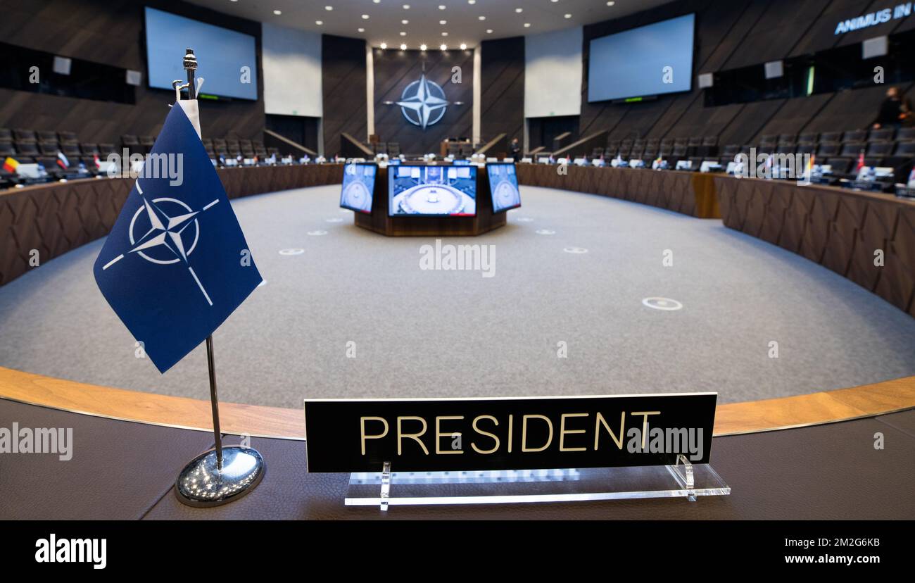 Illustration of NATO headquarters taken after a meeting between Belgian ...