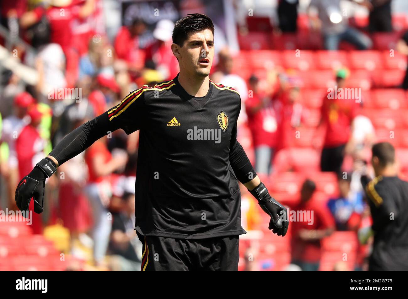 Belgium's goalkeeper Thibaut Courtois pictured before the second game ...
