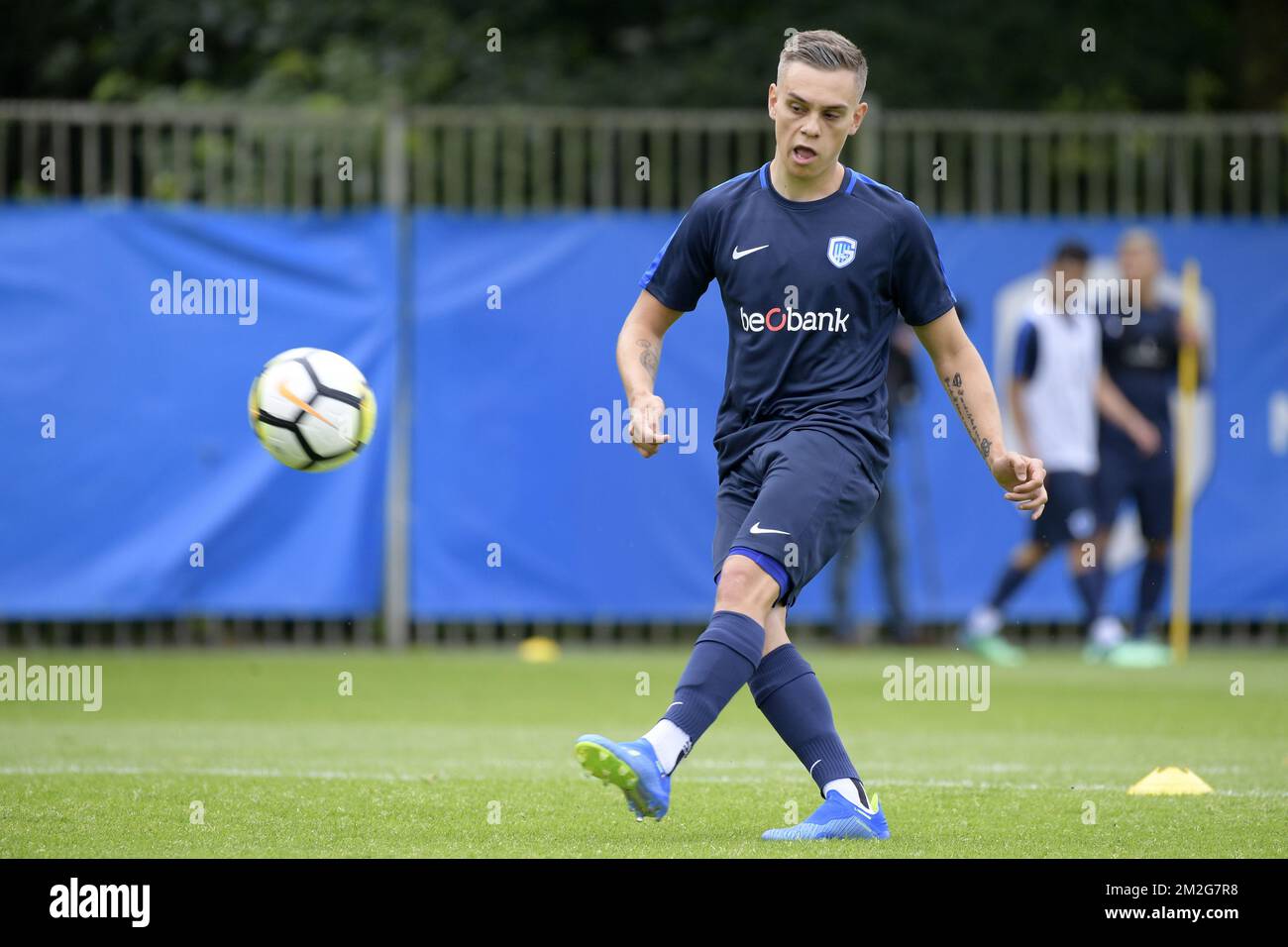 Genk's Leandro Trossard pictured in action during a training session of ...