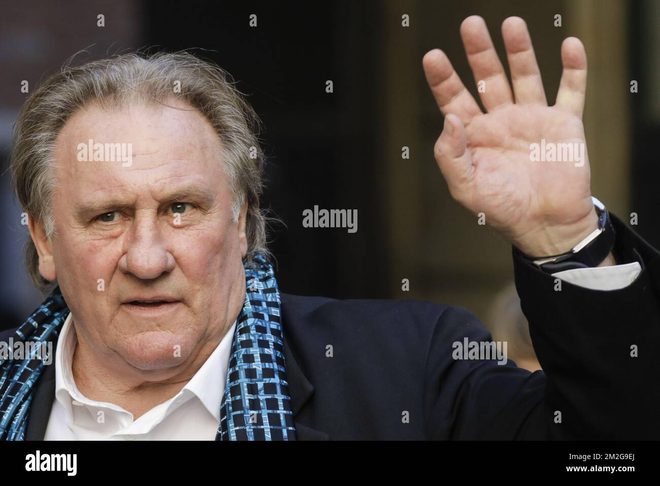 French actor Gerard Depardieu arrives at the Town Hall before a ...