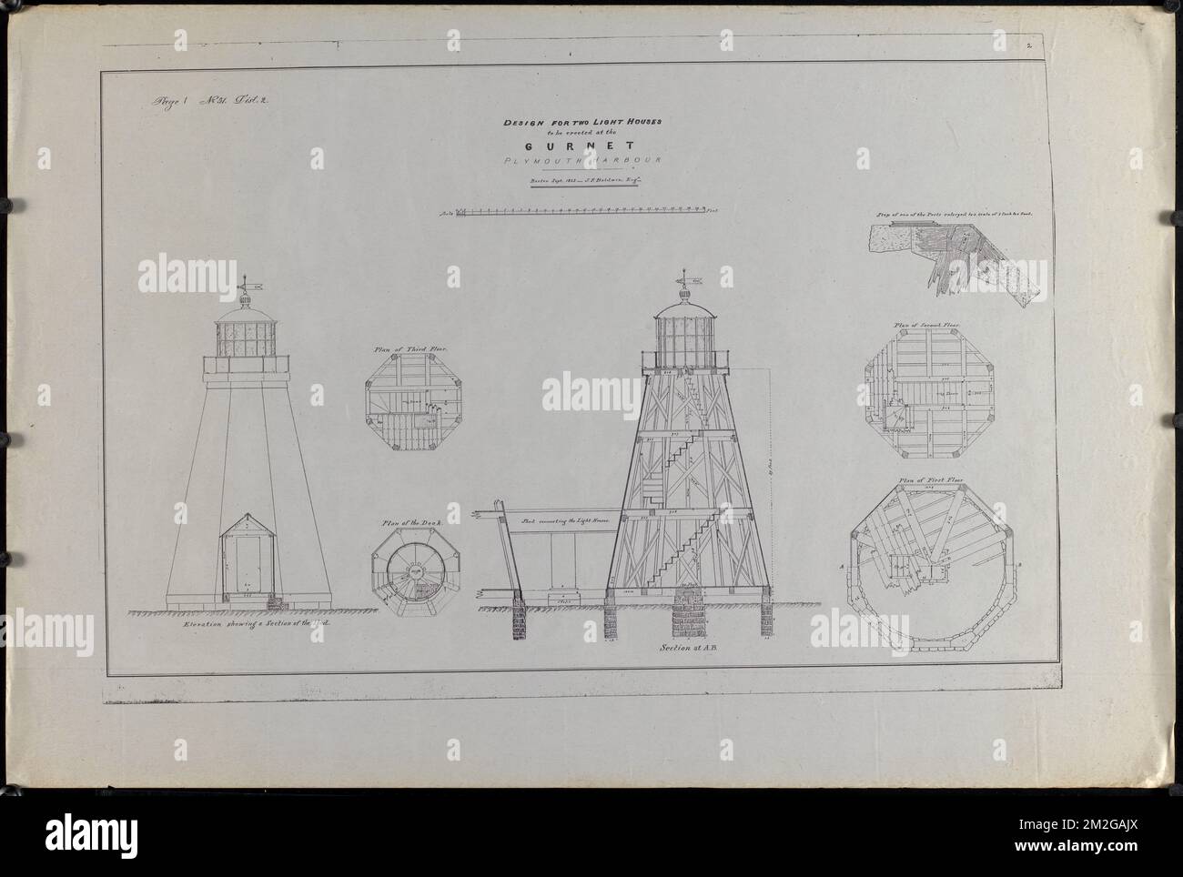 Design for two lighthouses to be erected at the Gurnet, Plymouth ...
