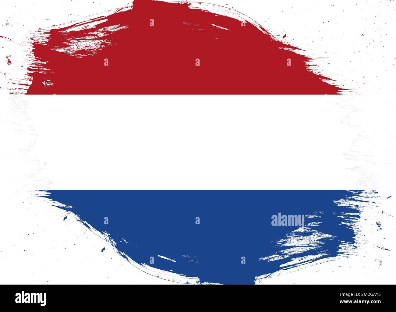 Netherlands flag on distressed grunge brush background Stock Photo - Alamy