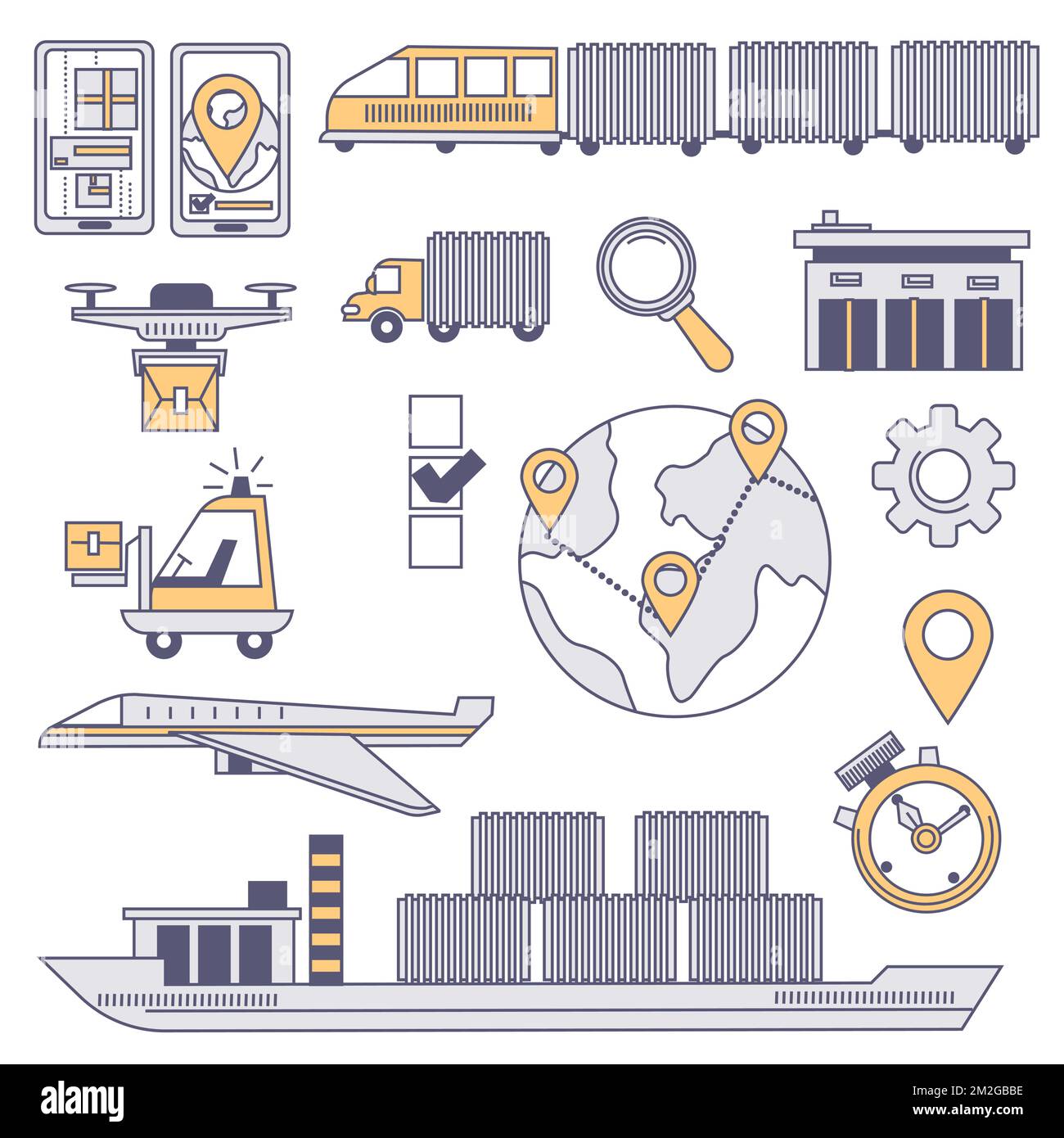 Worldwide logistics and transportation of goods Stock Vector Image ...