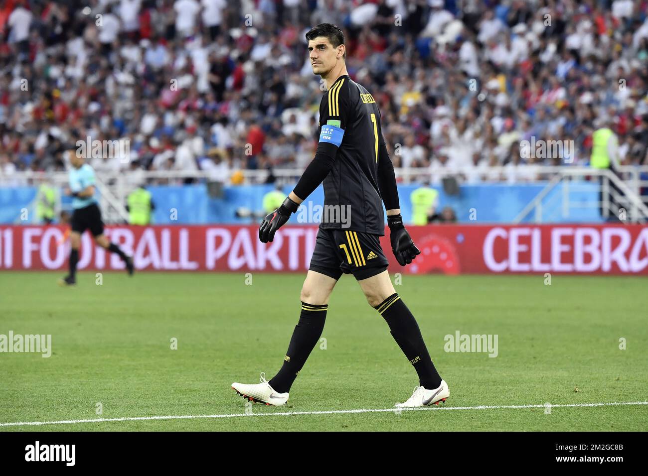 Belgium's goalkeeper Thibaut Courtois pictured during a soccer game ...