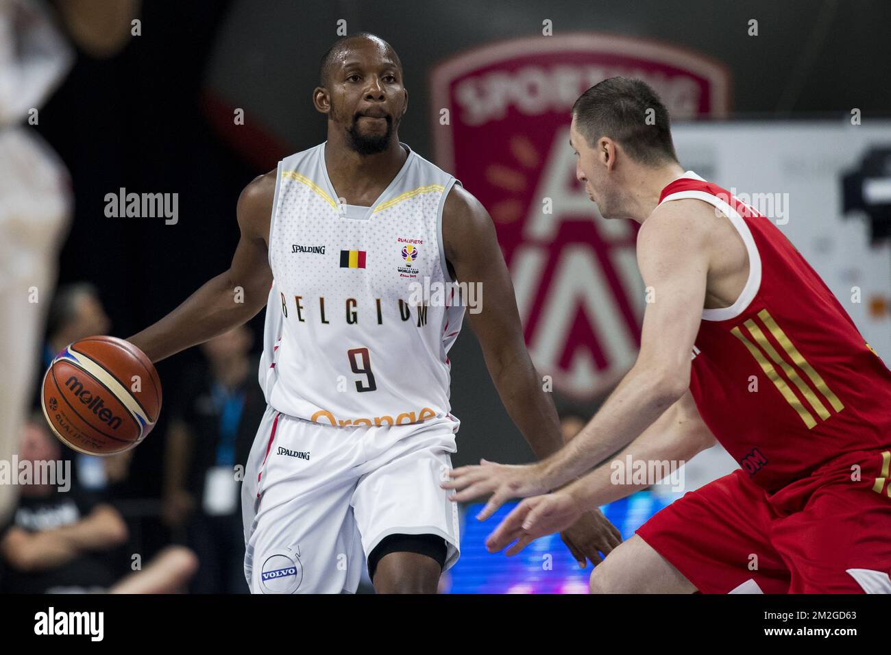 Belgium's Jonathan Tabu pictured in action during basketball game ...