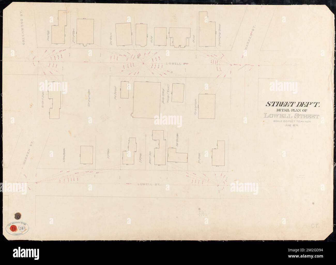 Lowell street map hi-res stock photography and images - Alamy